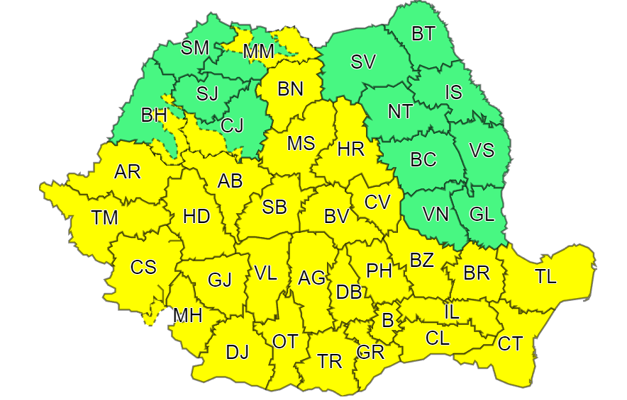 Cod galben 26 mai: instabilitate atmosferică temporar accentuată ...