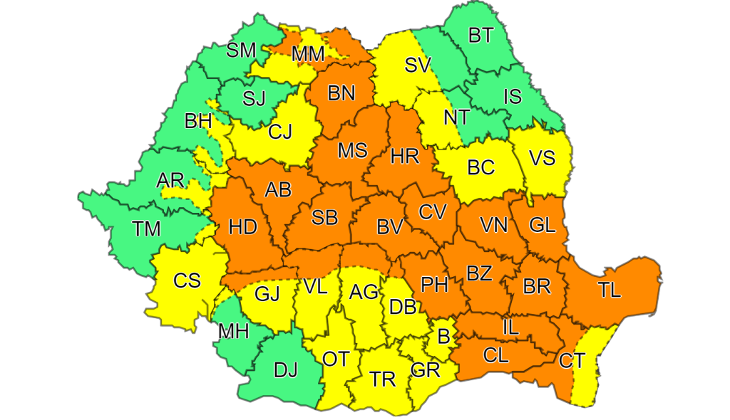 Cod portocaliu 25 -26 iunie: instabilitate atmosferică accentuată ...