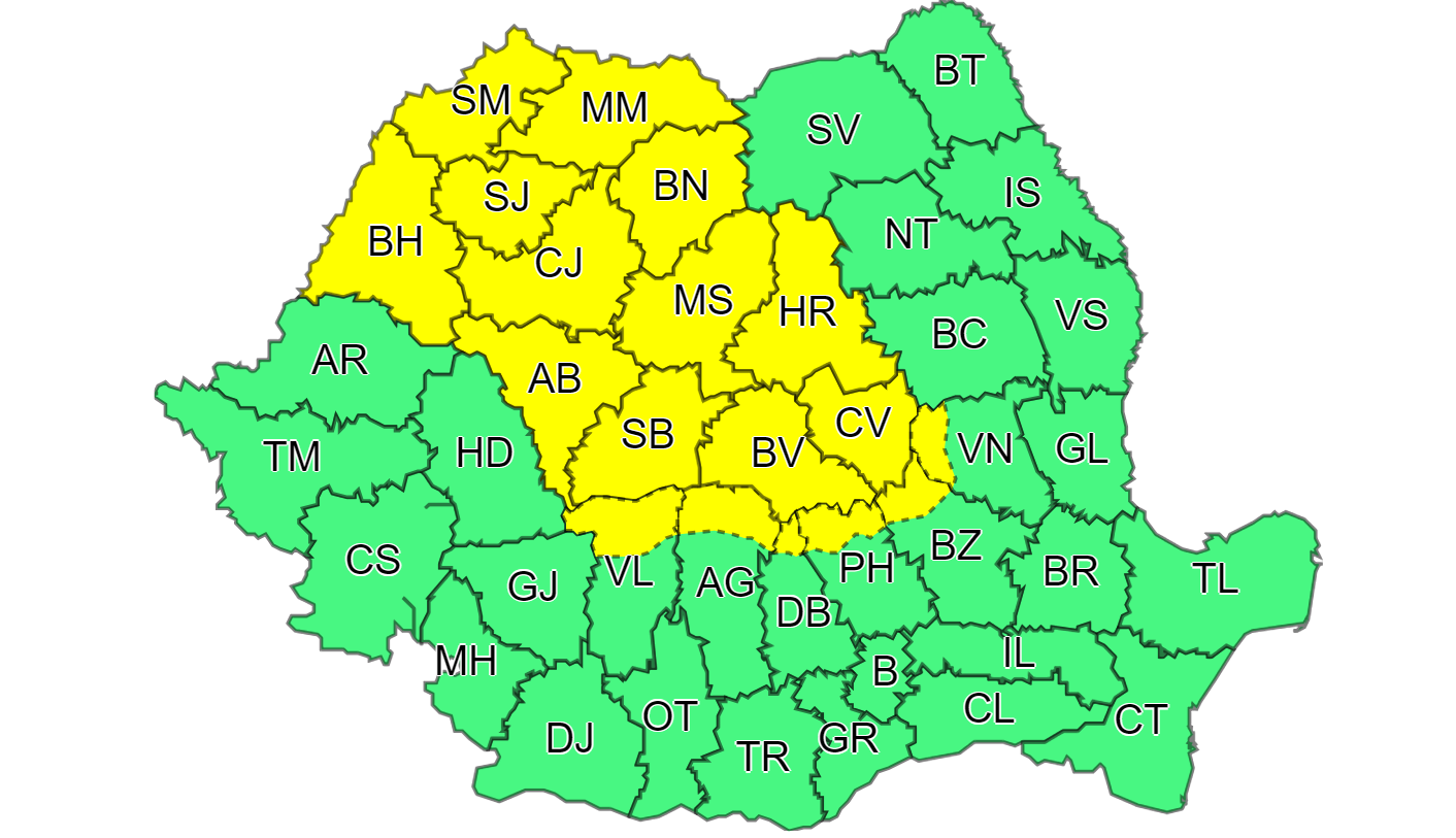 Cod galben 12 – 16 iulie: instabilitate atmosferică temporar accentuată ...