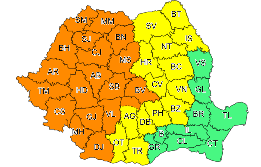 Cod portocaliu 21 – 22 iulie: instabilitate atmosferică accentuată ...
