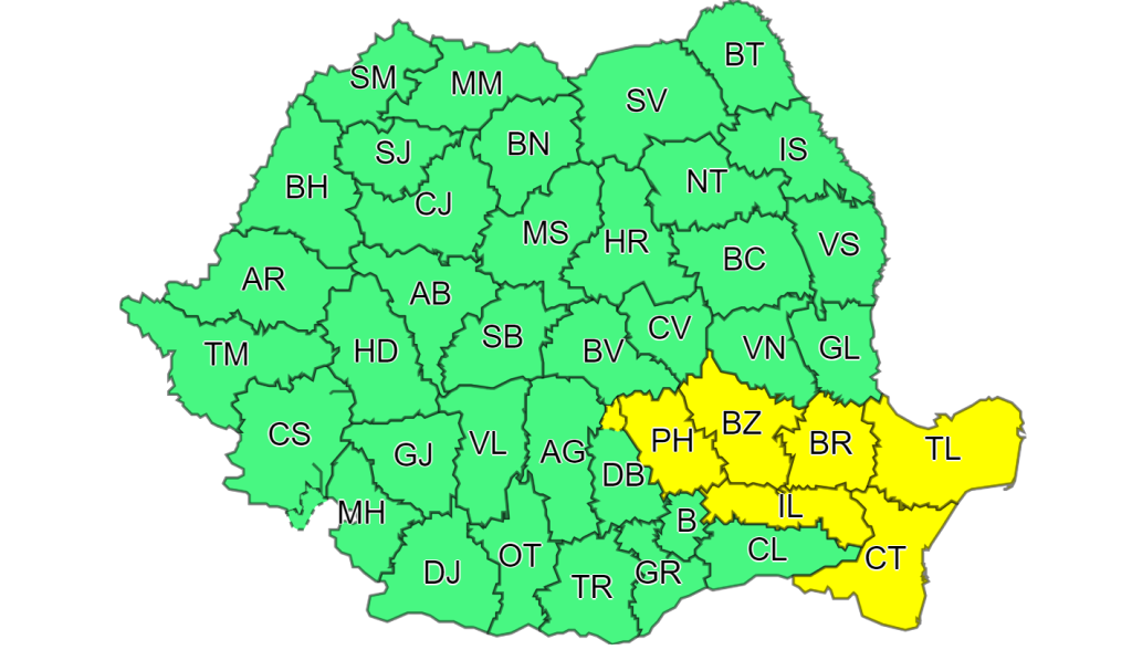 Cod galben 2 august: instabilitate atmosferică; 3 august: val de ...