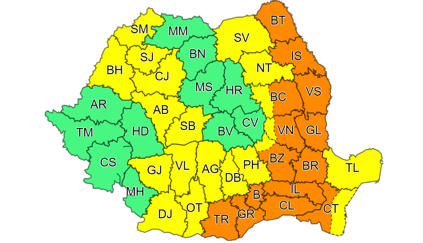 Avertizări ANM cod portocaliu pentru 29 și 30 august | Stiri meteo