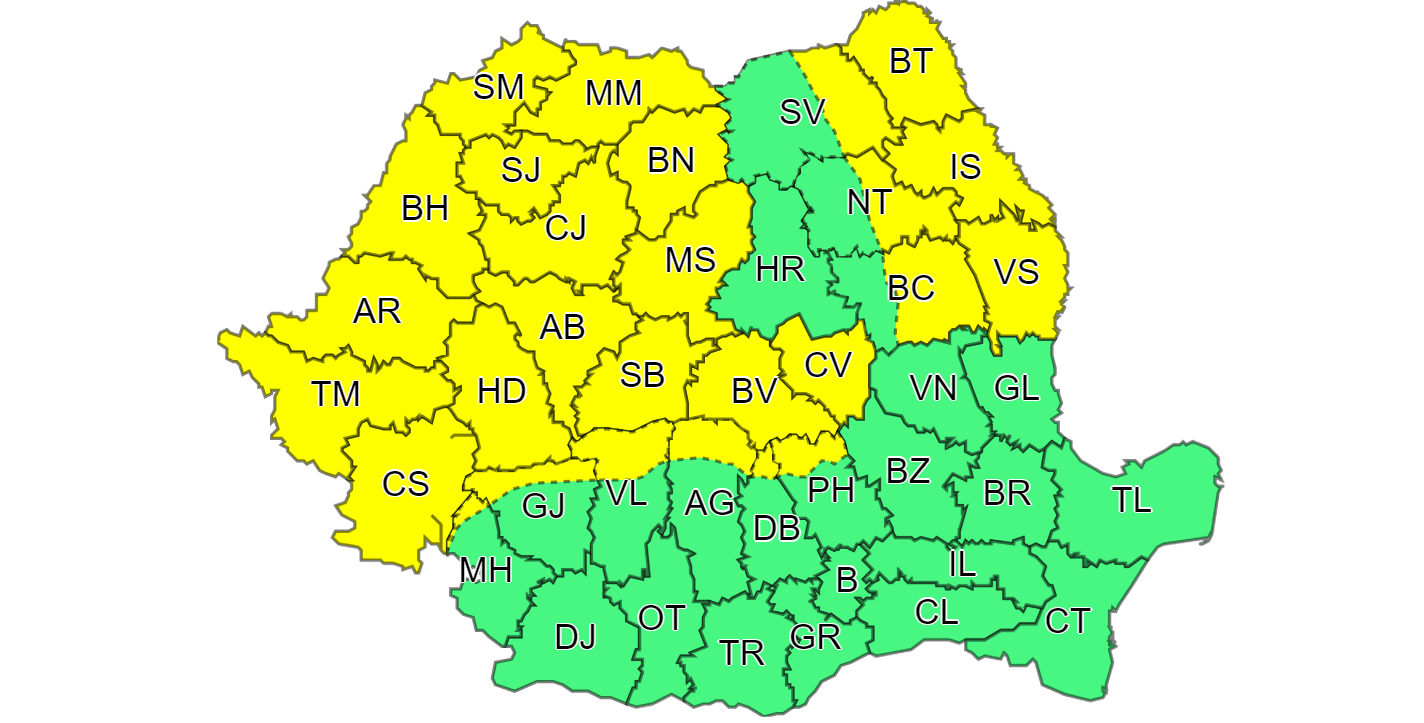 Cod galben 2 – 4 noiembrie: intensificări ale vântului | Stiri meteo