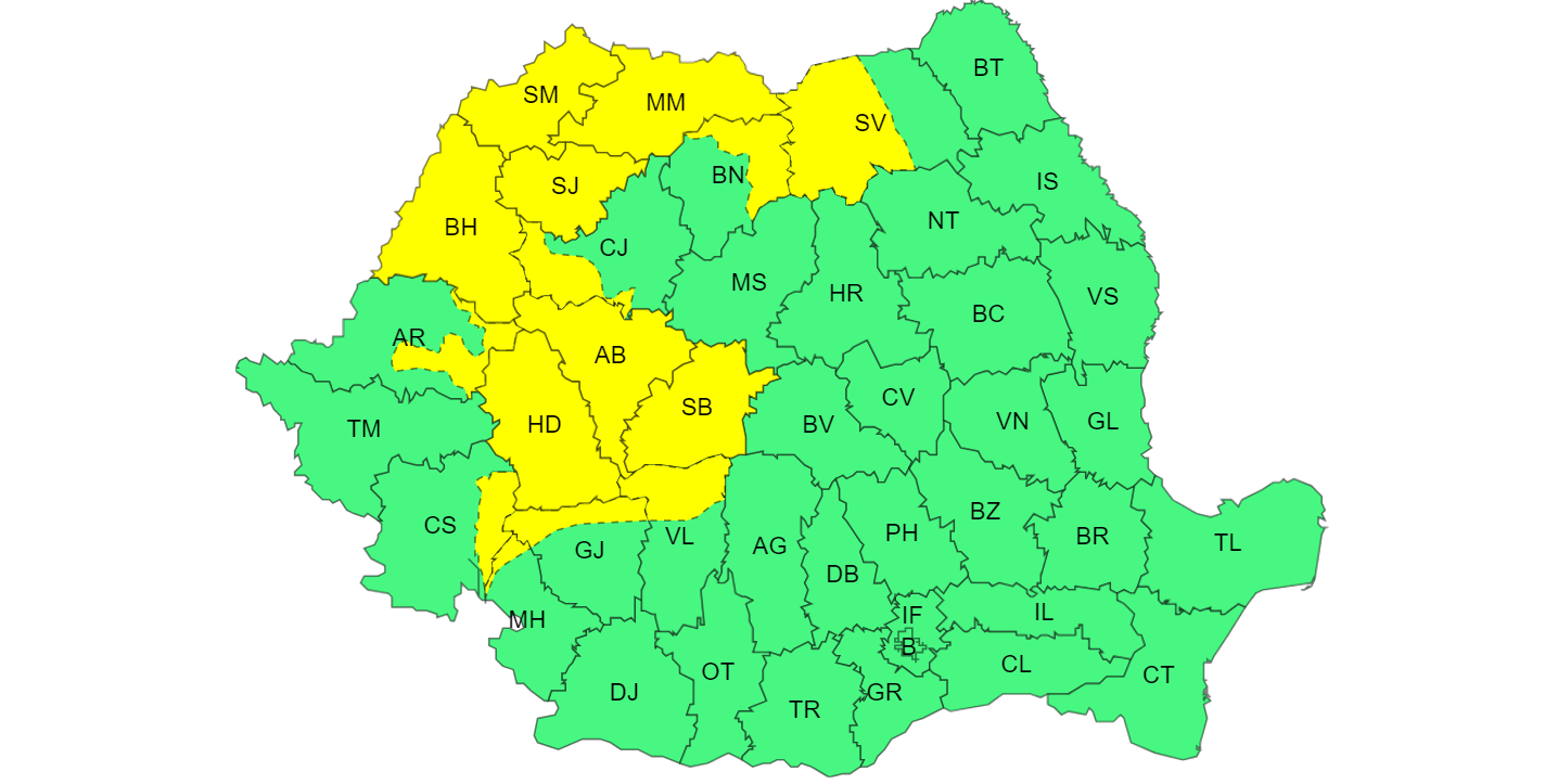 Cod galben 30 mai: instabilitate atmosferică temporar accentuată ...