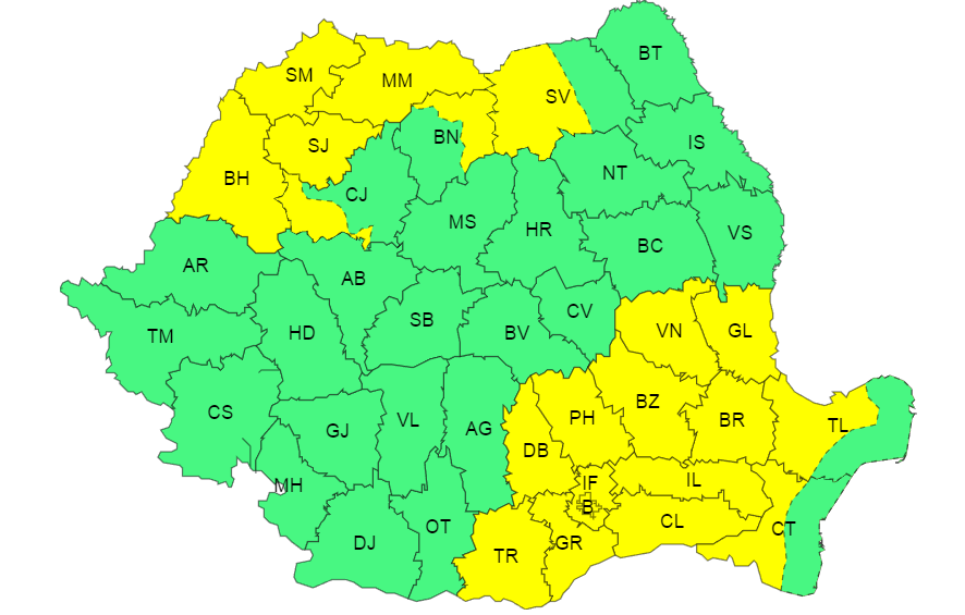 Cod roșu de caniculă în 16 și 17 iulie. Cod galben pentru instabilitate ...