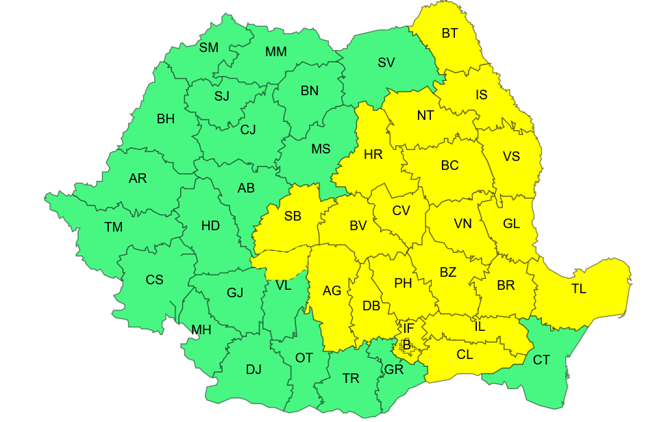 Cod galben 22 iulie: instabilitate atmosferică. Cod portocaliu 23 iulie ...