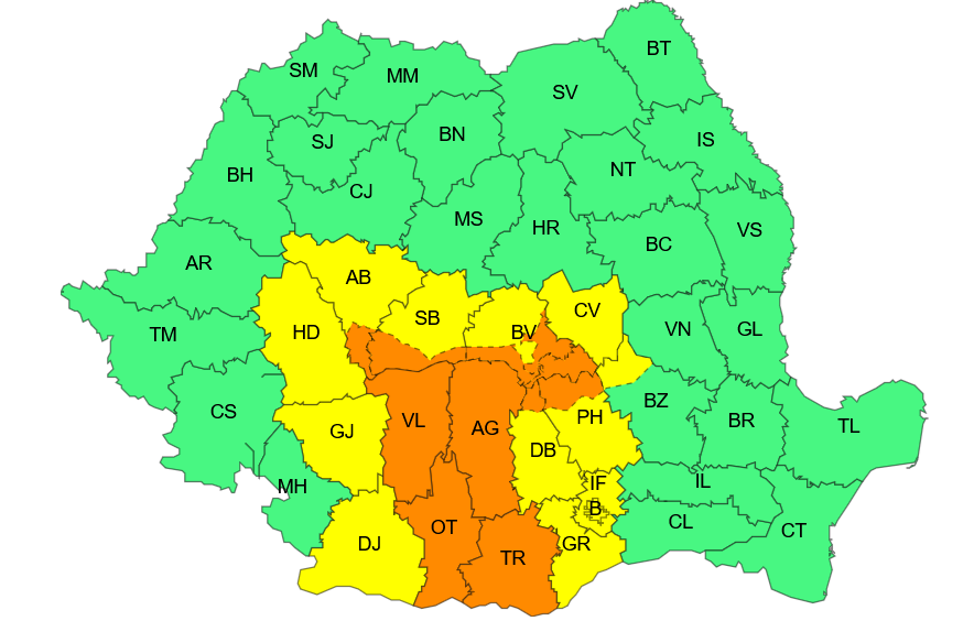 Cod portocaliu 18 august: instabilitate atmosferică accentuată, averse ...